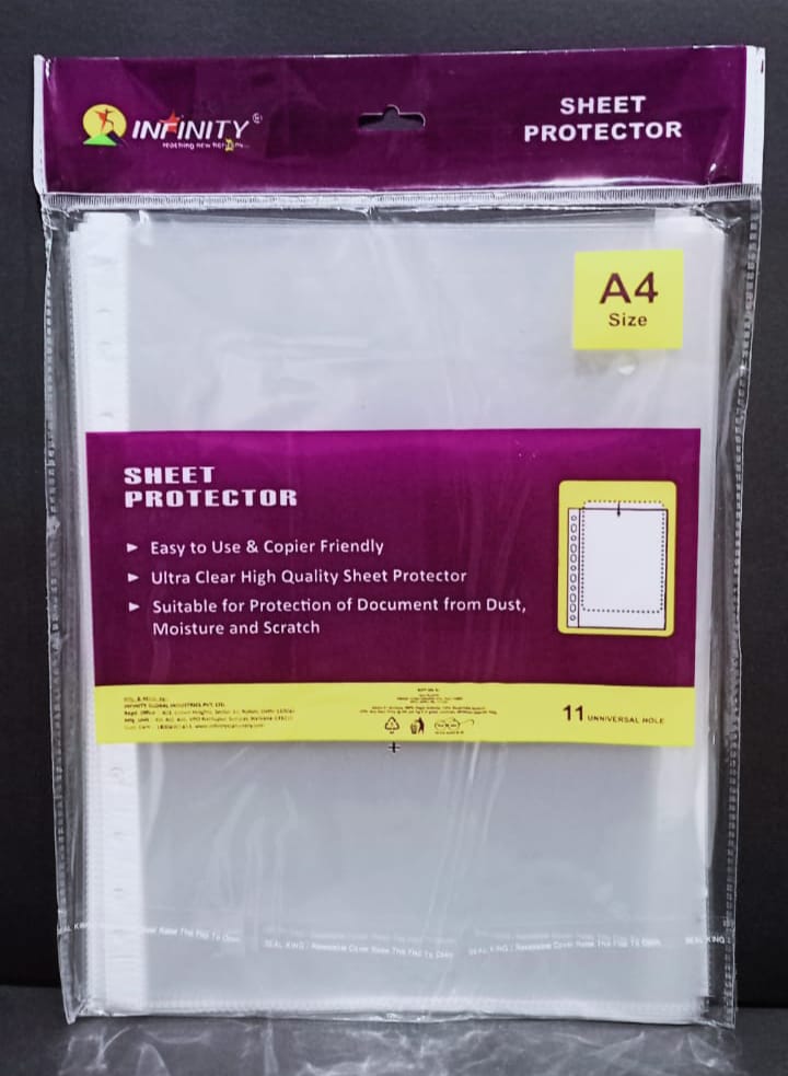Infinity Sheet Protector 100 Micron A4-Pack Of 50 | SHRI LALSHAH PAPERS ...